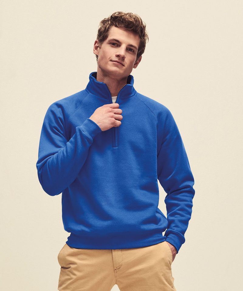 Premium 70/30 zip-neck sweatshirt | SS830 | Design and Stitch